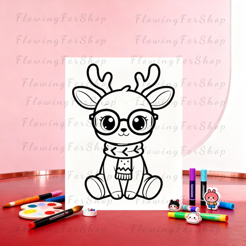 Printable Cute Christmas Coloring Pages for Kids | Digital Download ...