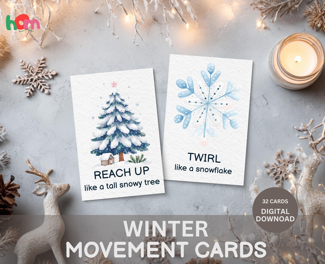 Winter Movement Cards for Kids | Printable Gross Motor Flashcards ...