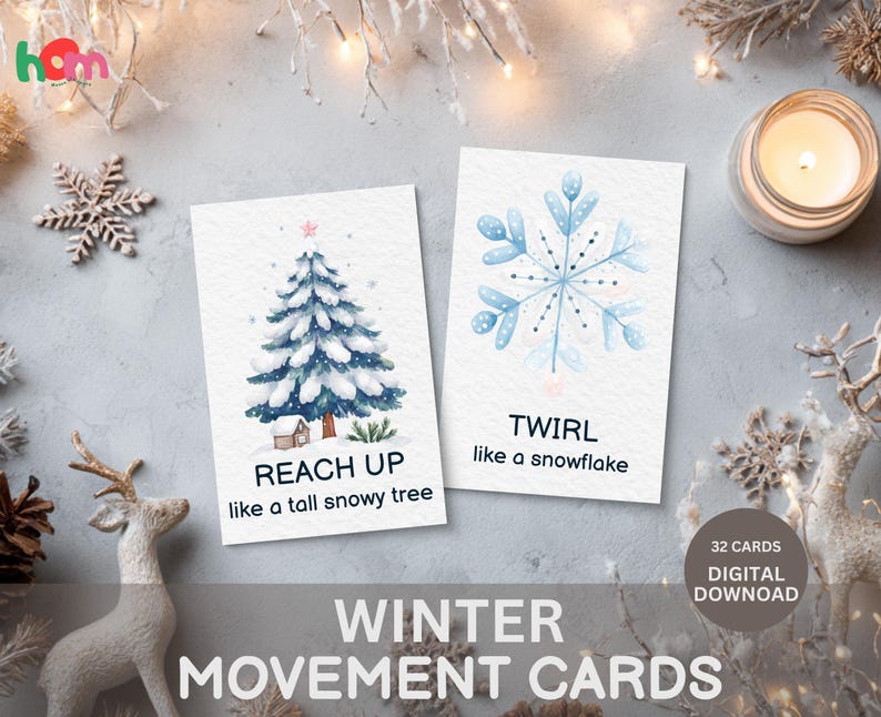 Winter Movement Cards for Kids | Printable Gross Motor Flashcards ...