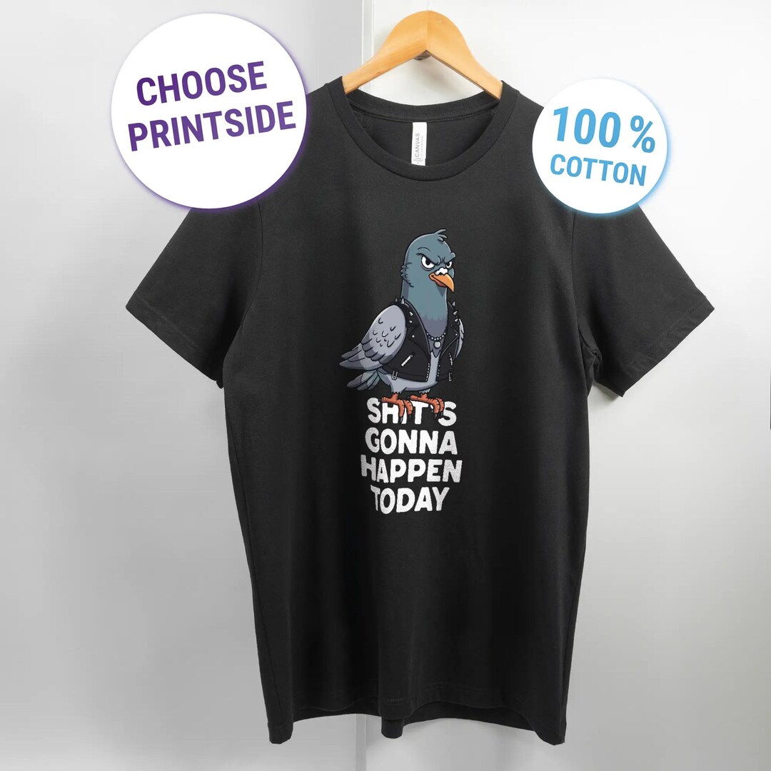 Funny Punk Pigeon Cartoon Shirt With Witty Saying for City Humor and ...