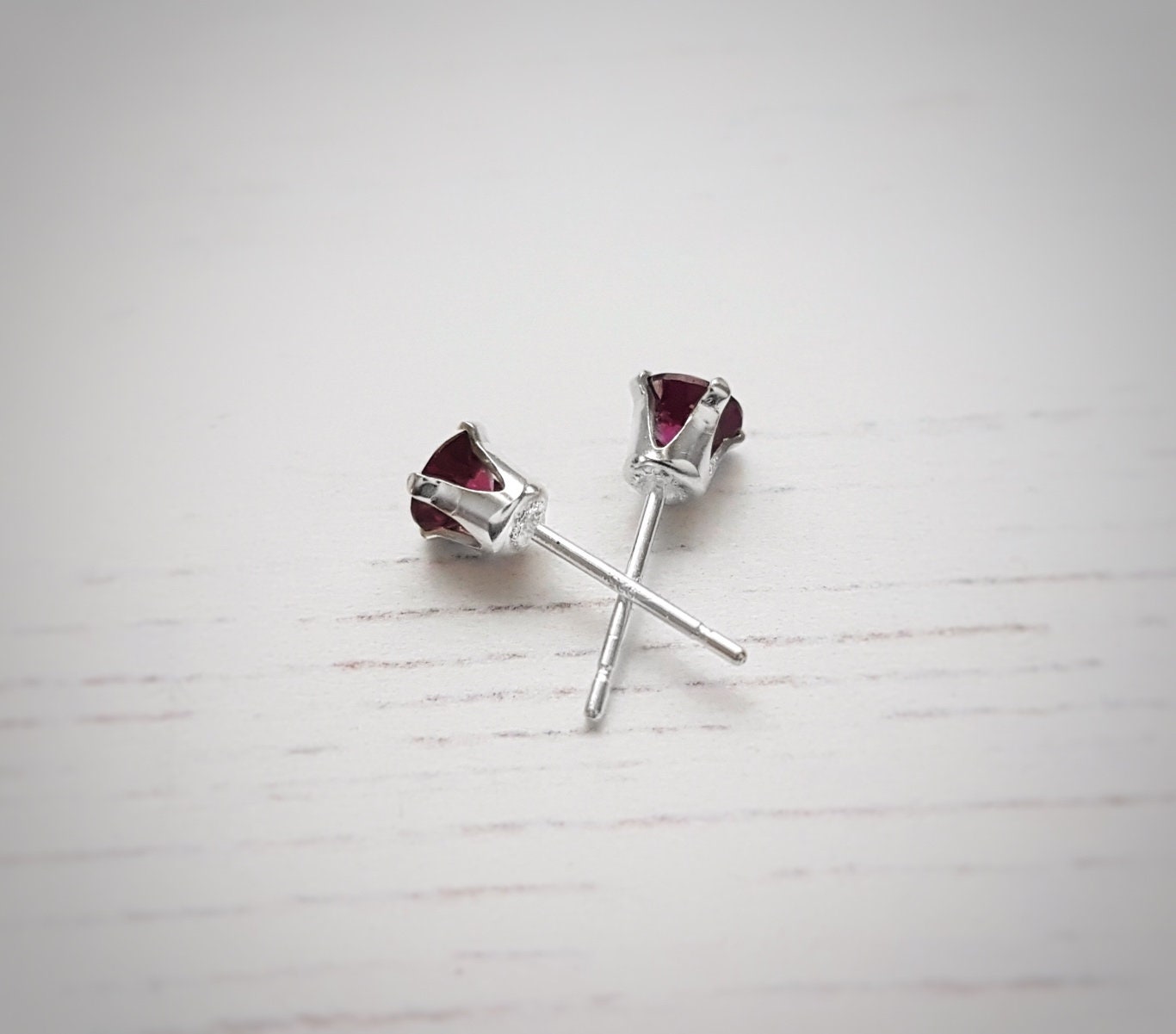 Sterling Silver Garnet Stud Earrings / Gold Filled Garnet Studs ...