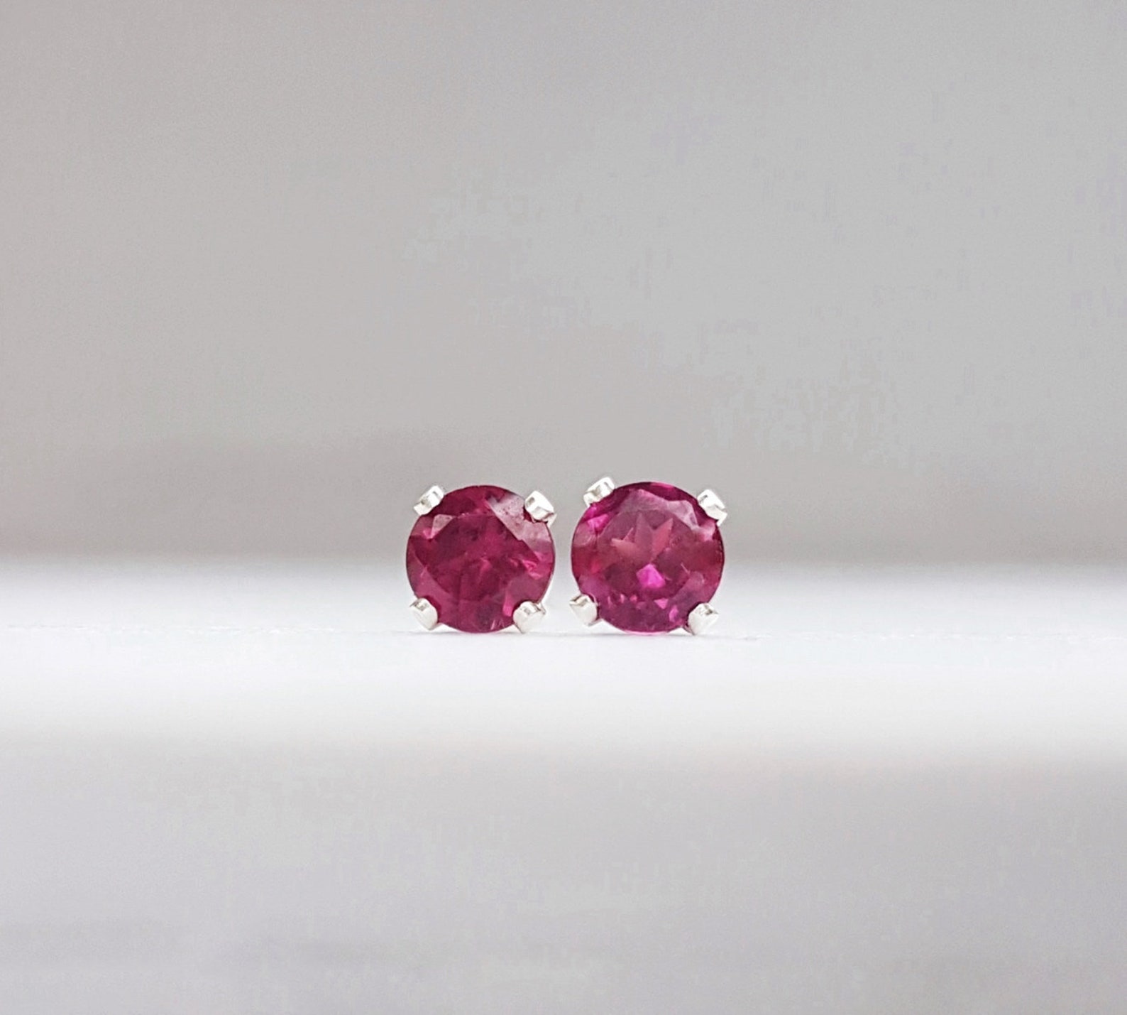 Sterling Silver Garnet Stud Earrings / Gold Filled Garnet Studs ...