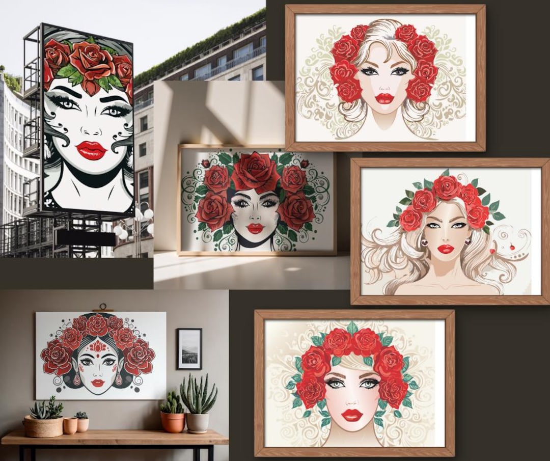 6 A3 Vector Illustrations in PDF — , Modern Feminine Art, Printable ...