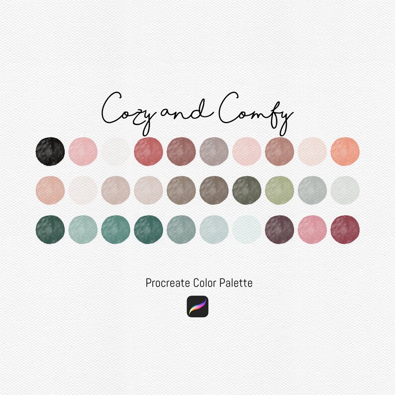Cozy and Comfy Procreate Color Palette, Procreate Swatches, Digital ...