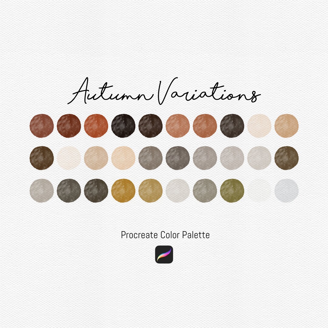 Autumn Variations Fall Procreate Color Palette Male Procreate Etsy