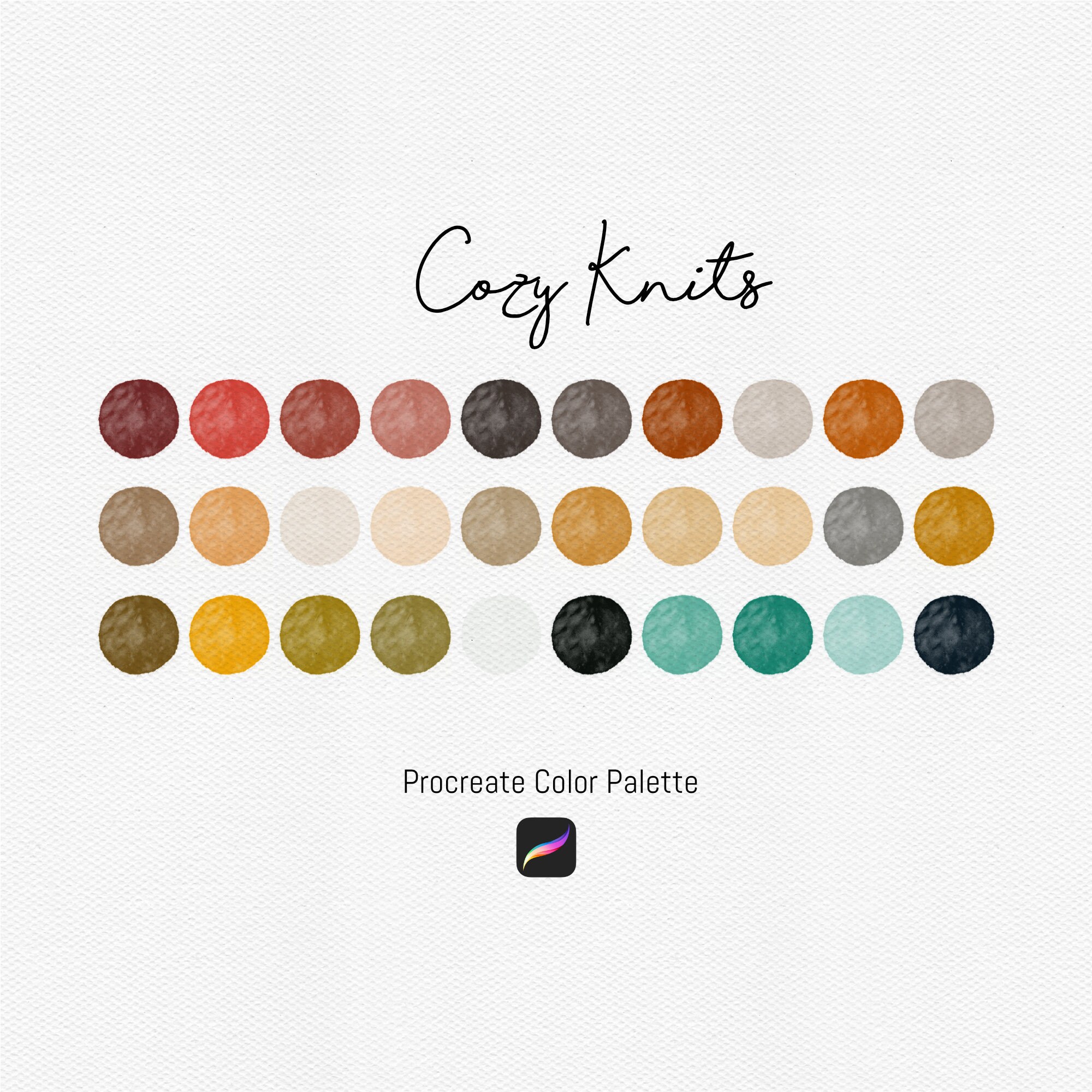 Cozy Knits Procreate Color Palette, Procreate Swatches, Digital ...
