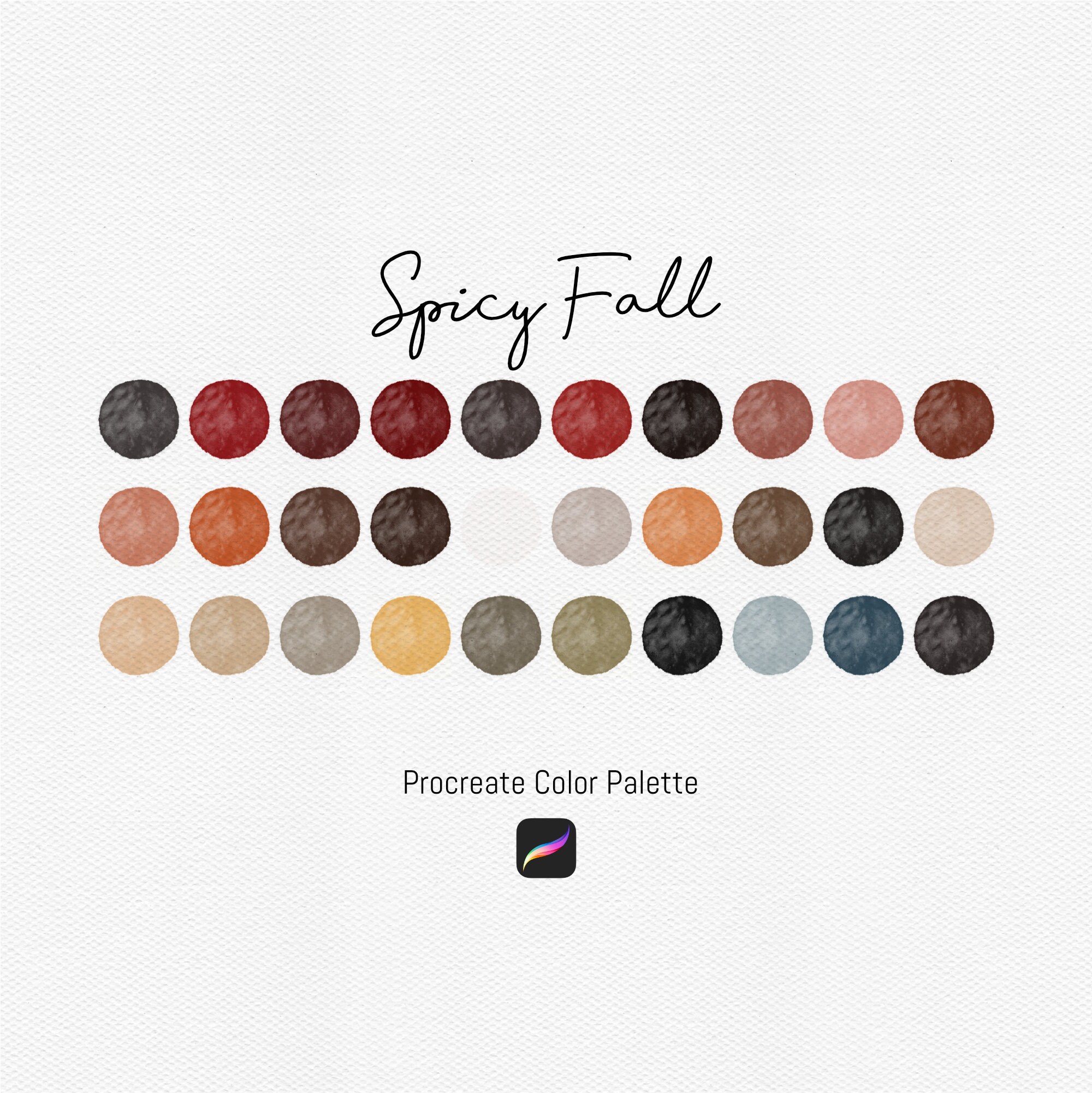 Spicy Fall Procreate Color Palette Procreate Swatches - Etsy