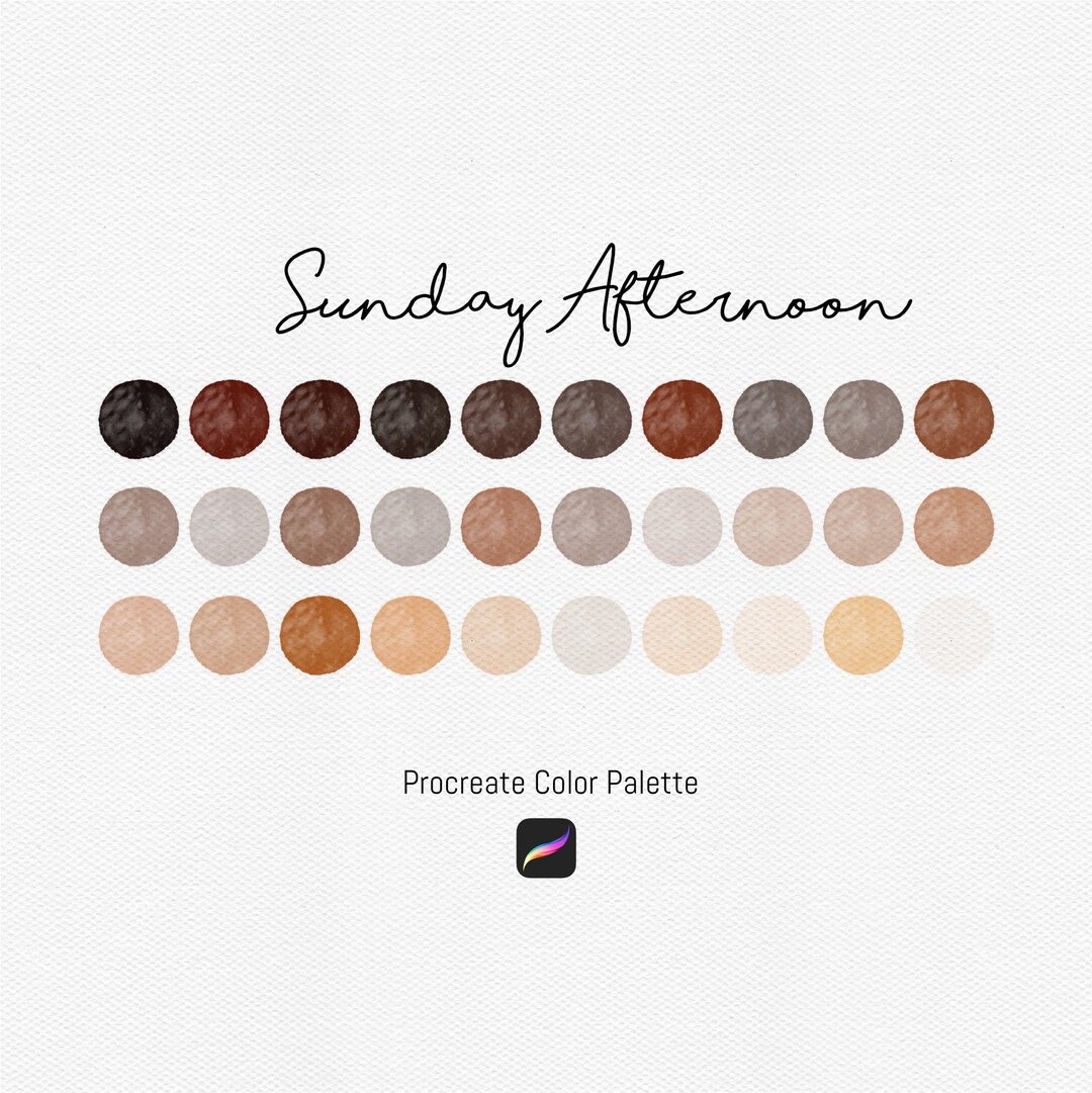 Sunday Afternoon Procreate Color Palette Procreate Swatches - Etsy