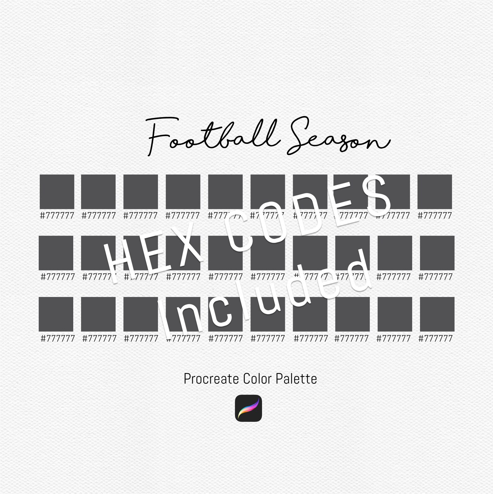 Football Season Procreate Color Palette Procreate Swatches - Etsy