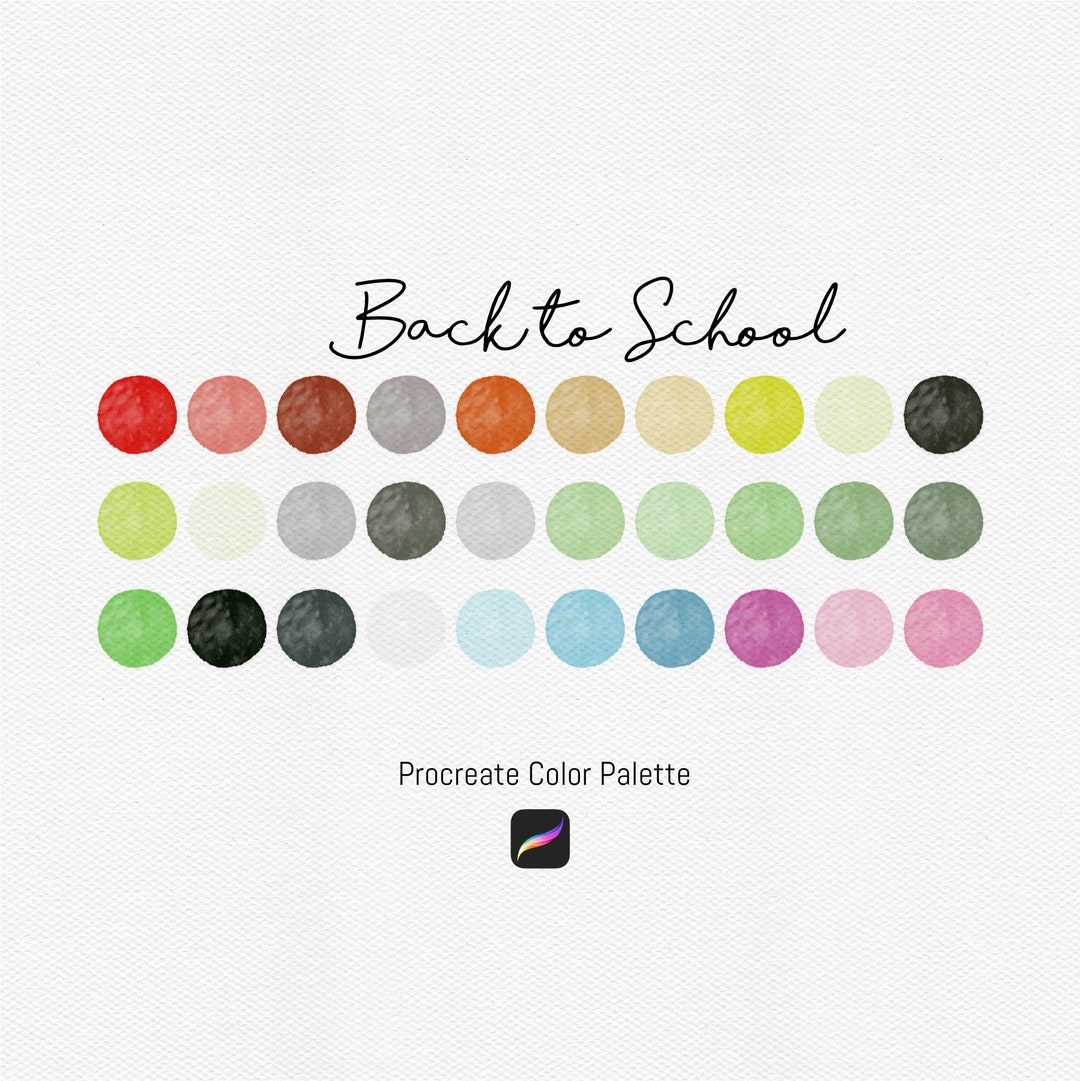 Back to School Procreate Color Palette Procreate Swatches - Etsy