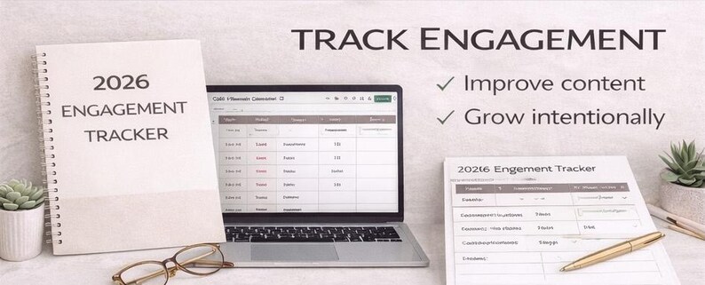 2026 Engagement Tracker | Social Media Content Planner (excel ...