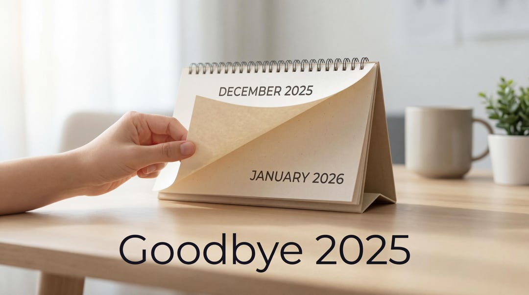 Goodbye 2025 – Turning Calendar Page New Year Transition - Etsy
