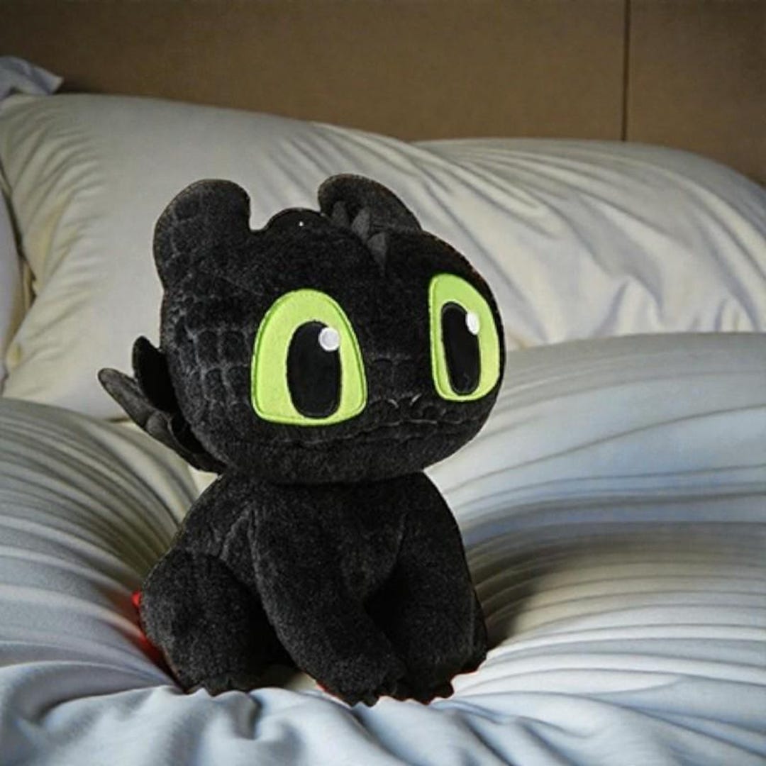 Black Toothless Dragon Plush & Keychain Set • Soft Kawaii Plush Dragon ...
