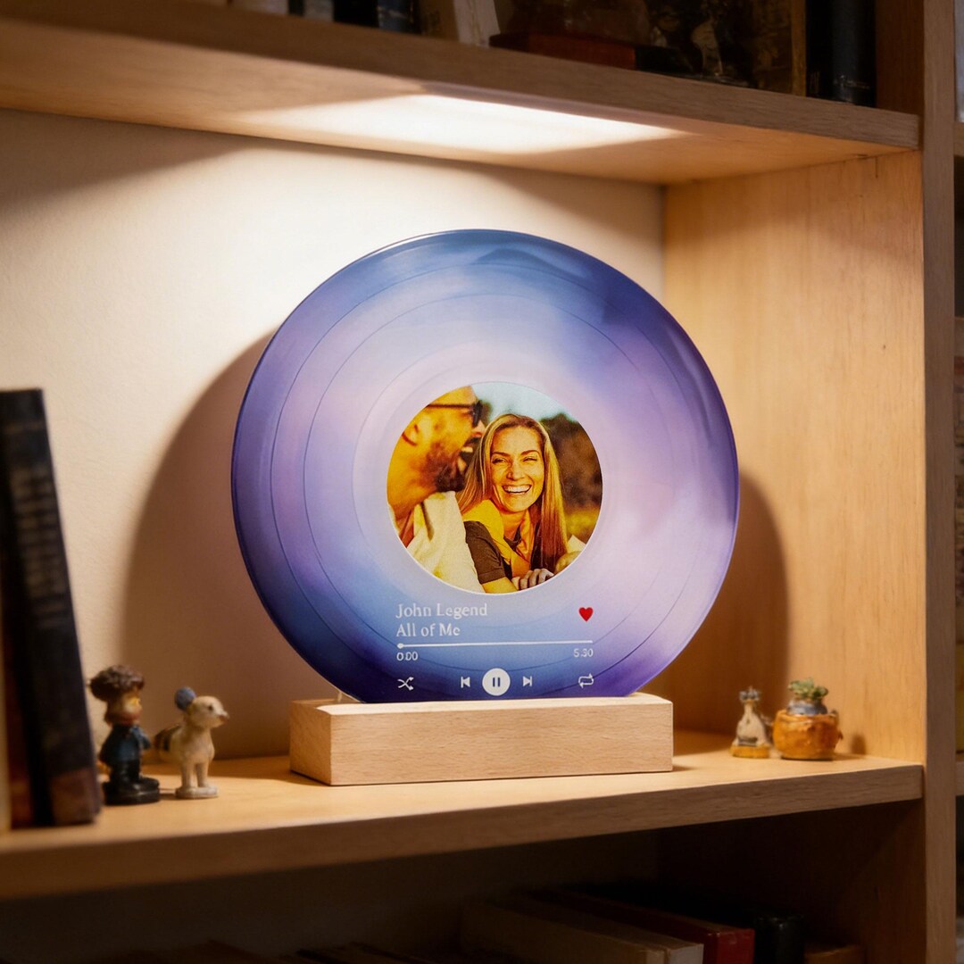 Custom Song Plaque - Personalized Vinyl Record With Photo&light ...