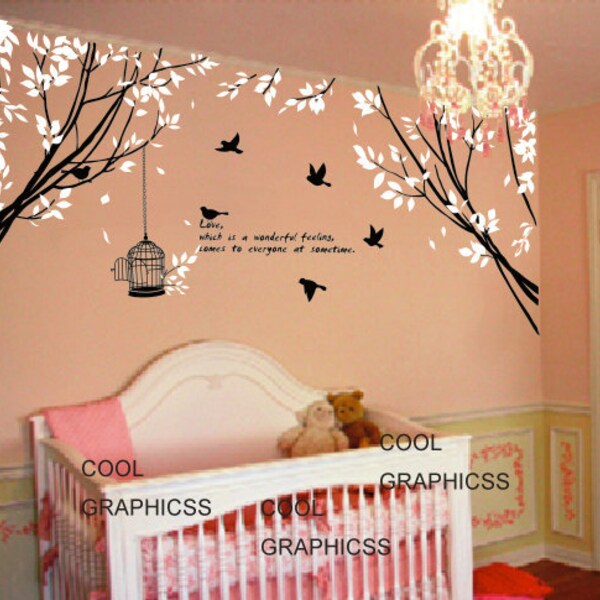 Spring Tree 71 Inches Tall vinyl Wall Decal Sticker Art, Mural,wall ...