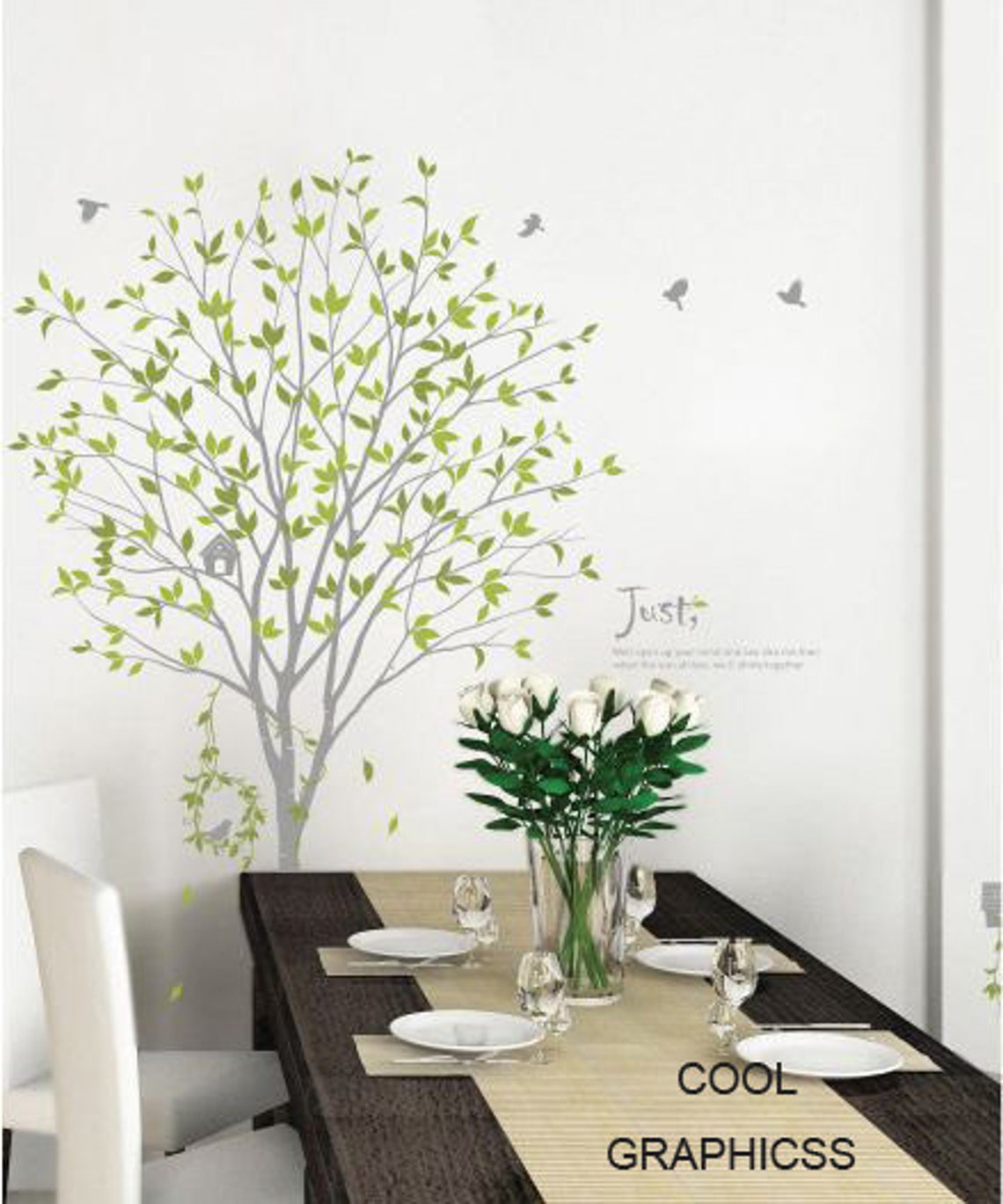 Spring Tree 71 Inches Tall vinyl Wall Decal Sticker Art - Etsy