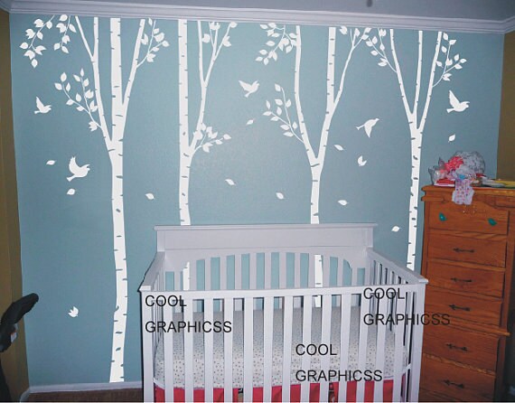Vinyl Wall Decal Trees Wall Sticker Children Decal Nature Wall | Etsy