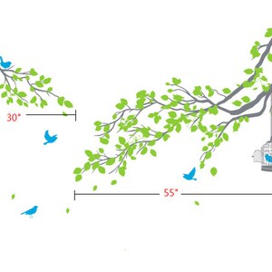 Nursery Wall Decal Tree Branch Wall Decals Birds Vinyl Wall Decals ...