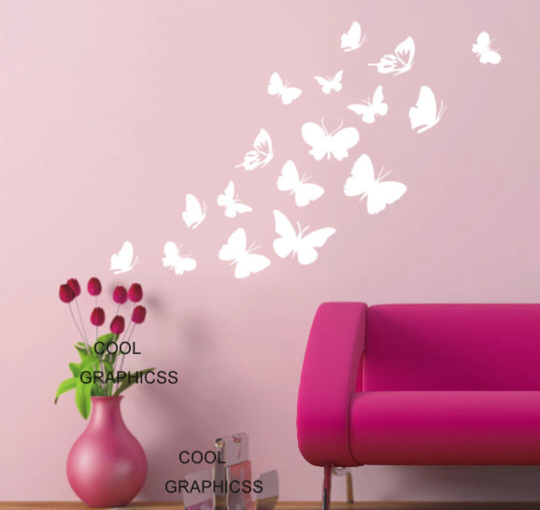 Beautiful Butterflies Decal Set vinyl Wall Decal Sticker Art - Etsy
