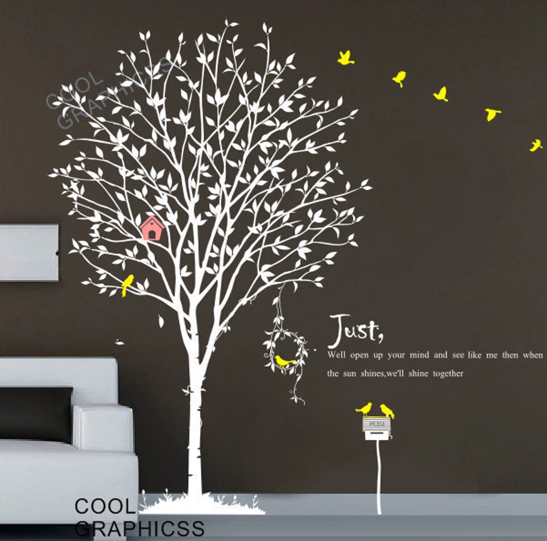 Spring Tree 71 Inches Tall vinyl Wall Decal Sticker Art, Mural,wall ...