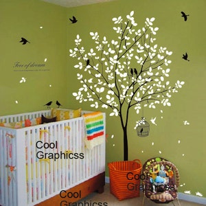 Tree Wall Decal Nursery Wall Sticker Office Wall Decal Bedroom Wall ...