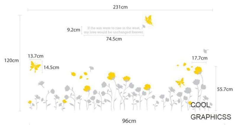 Butterfly and Flower wall Decal Vinyl Sticker Art - Etsy