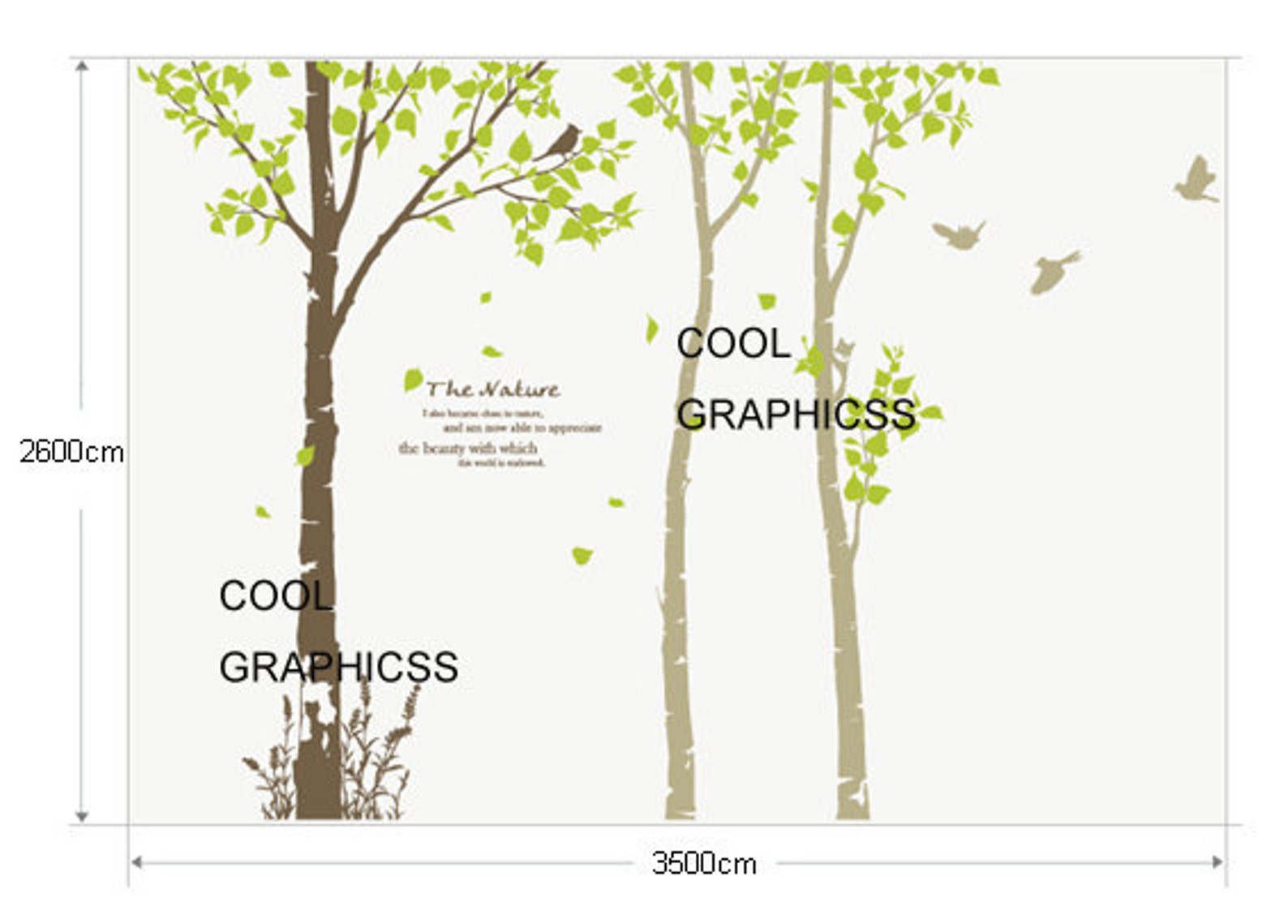 3 Birch Trees 102 Inches Vinyl Wall Decal Sticker Art - Etsy