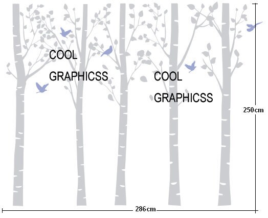 5 Large Birch Tree Forest Vinyl Wall Decals Trees Wall - Etsy