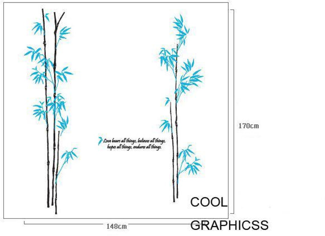 Bamboo Forest vinyl Wall Decal Sticker Art - Etsy