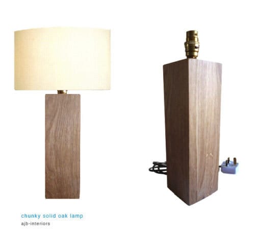 Solid Oak Wood Bedside, Table, Desk Lamp Light Base. UK Handmade to Any ...