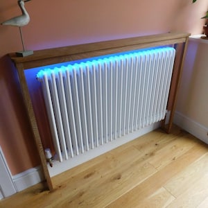 Any Size Solid Oak Radiator Cover Table Led Lights Console Table Hand ...