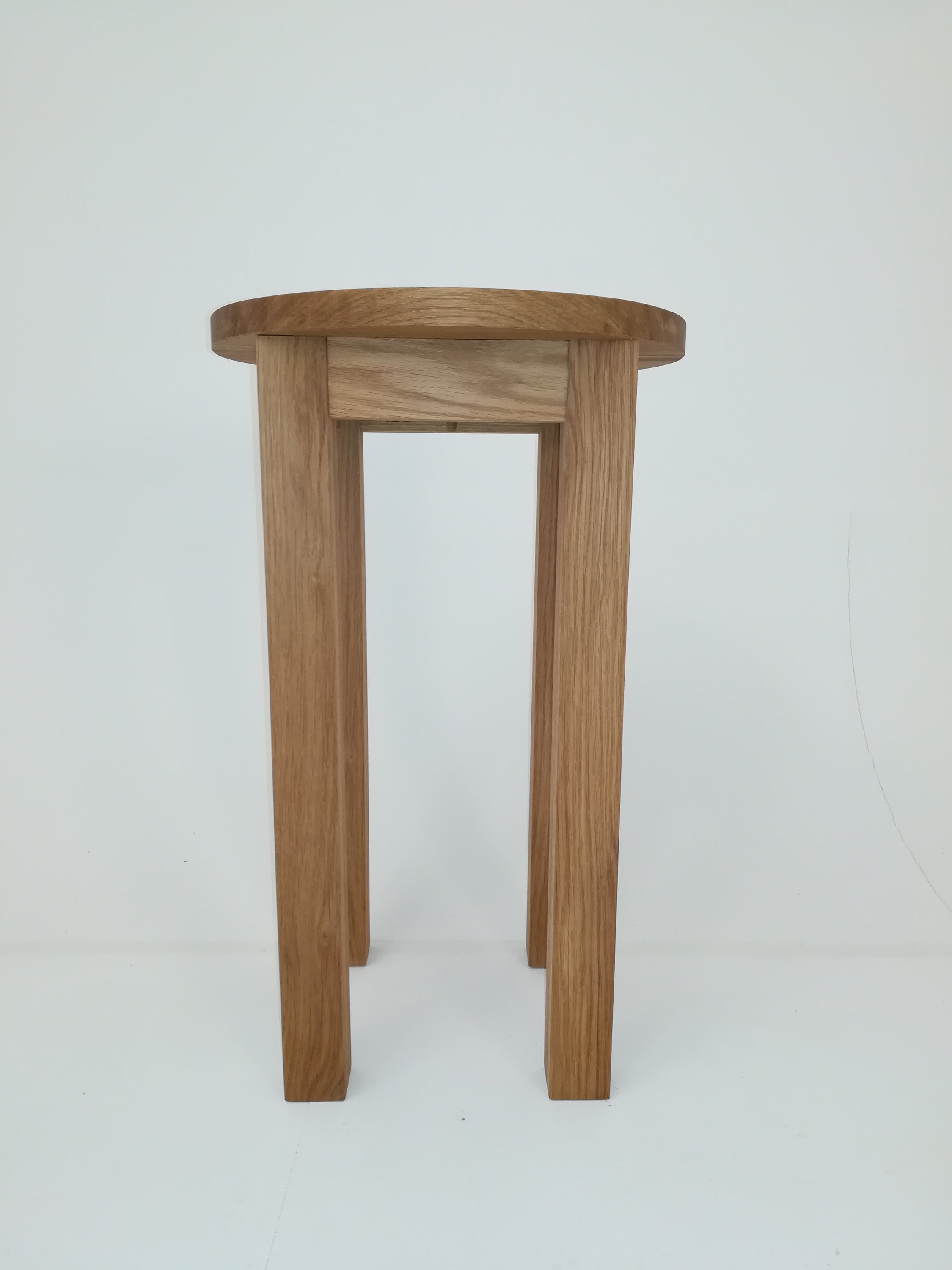 Solid Oak Small Round Side, End, Bedside Wood Table. UK Handmade to Any ...