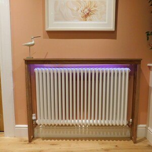 Any Size Solid Oak Radiator Cover Table Led Lights Console Table Hand ...
