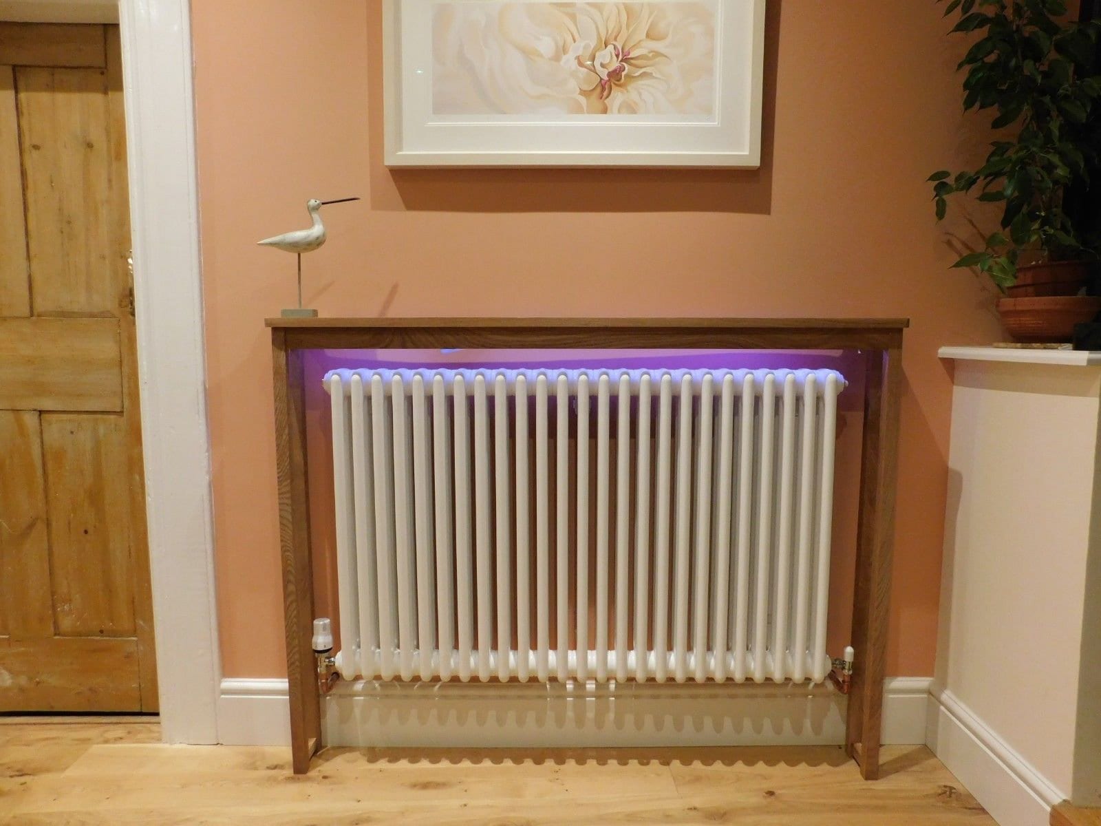 Any Size Solid Oak Radiator Cover Table Led Lights Console Table Hand ...