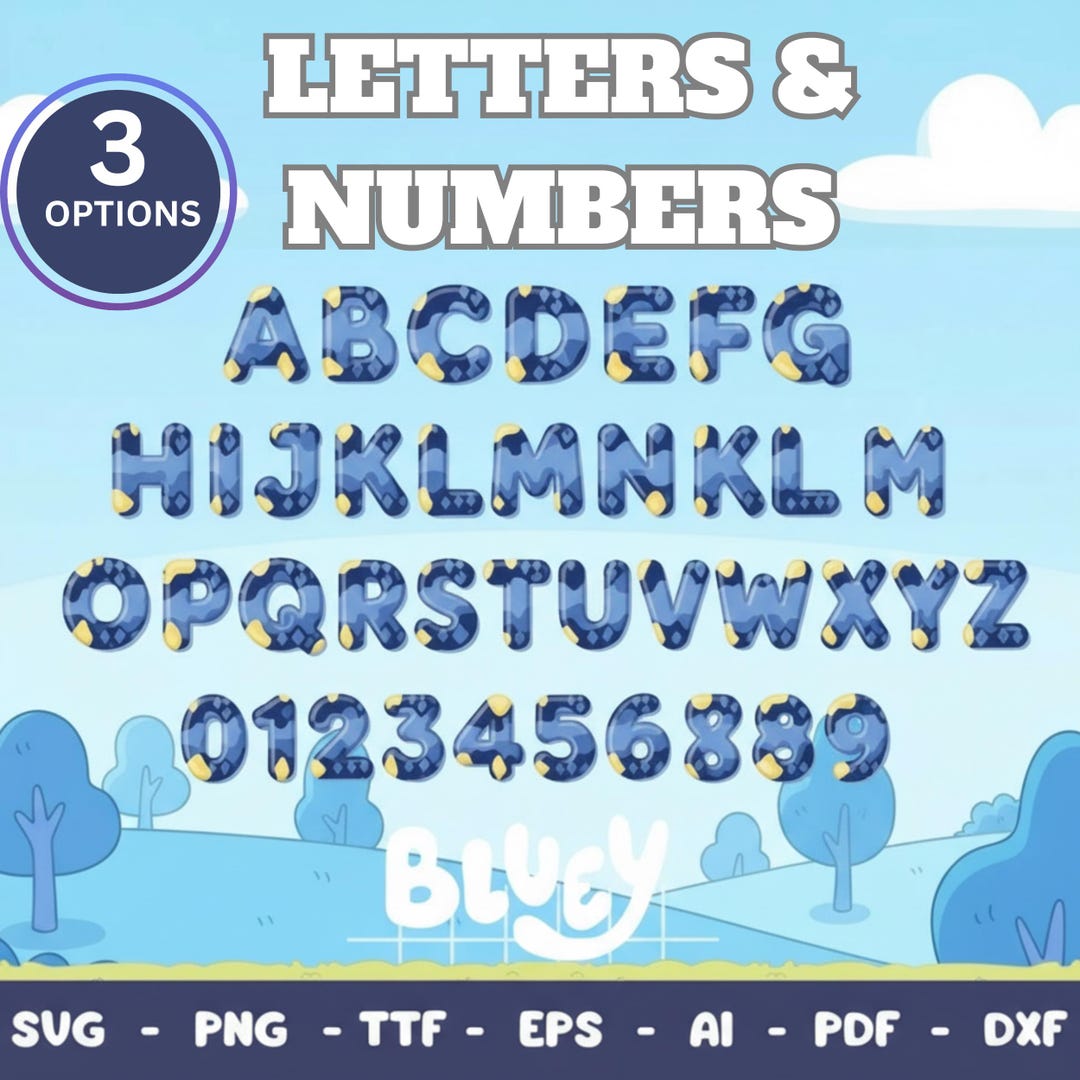 Bluey Font SVG | Playful Kids Font, Canva Editable (digital Download ...