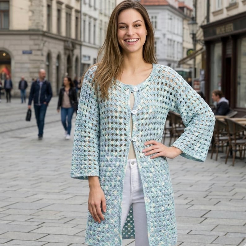 Crochet Summer Cardigan Pattern PDF, Beginner Lightweight Sweater ...