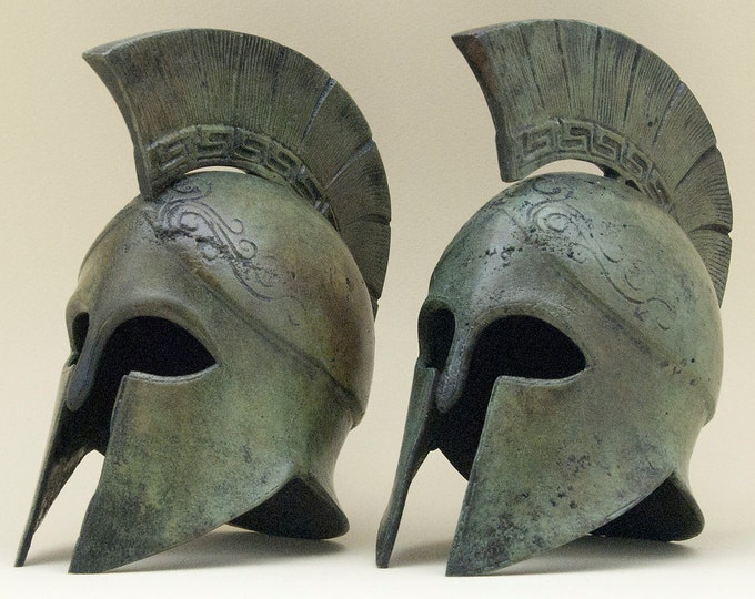 Greek Bronze Helmet With Greek Key Crest Ancient Greek - Etsy
