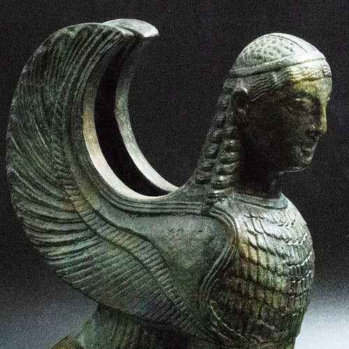 Greek Sphinx Statue bronze Sculpture Art Handmade Home - Etsy