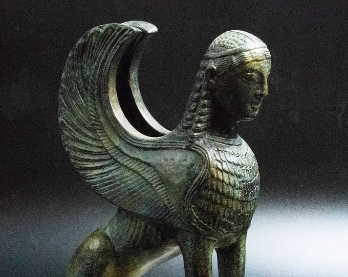 Ancient Greek Mythical Creature Sphinx Bronze Statue, Greek Mythology ...
