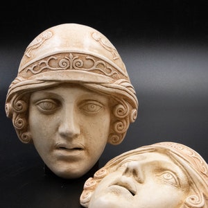 Greek Goddess Athena Mask, Head of Athena With Helmet, Greek Mythology ...