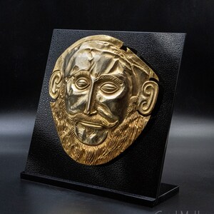 Ancient Greek Mycenean Mask of Agamemnon, Copper 24K Gold Plated Relief ...