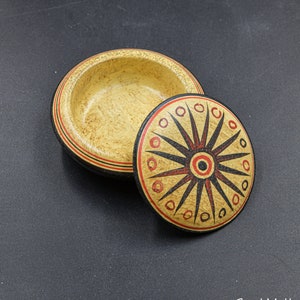 Ancient Greek Ceramic Small Box, Hand-painted Terracotta Pyxis in ...