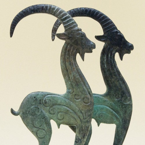 Ancient Greek Ibex Wild Goat Small Bronze Statue Geometric - Etsy