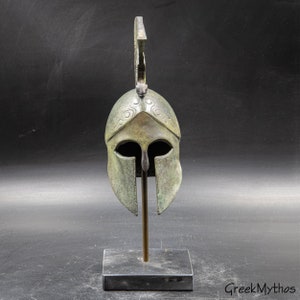 Ancient Greek Bronze Helmet With Spiraling Serpent Crest, Spartan ...