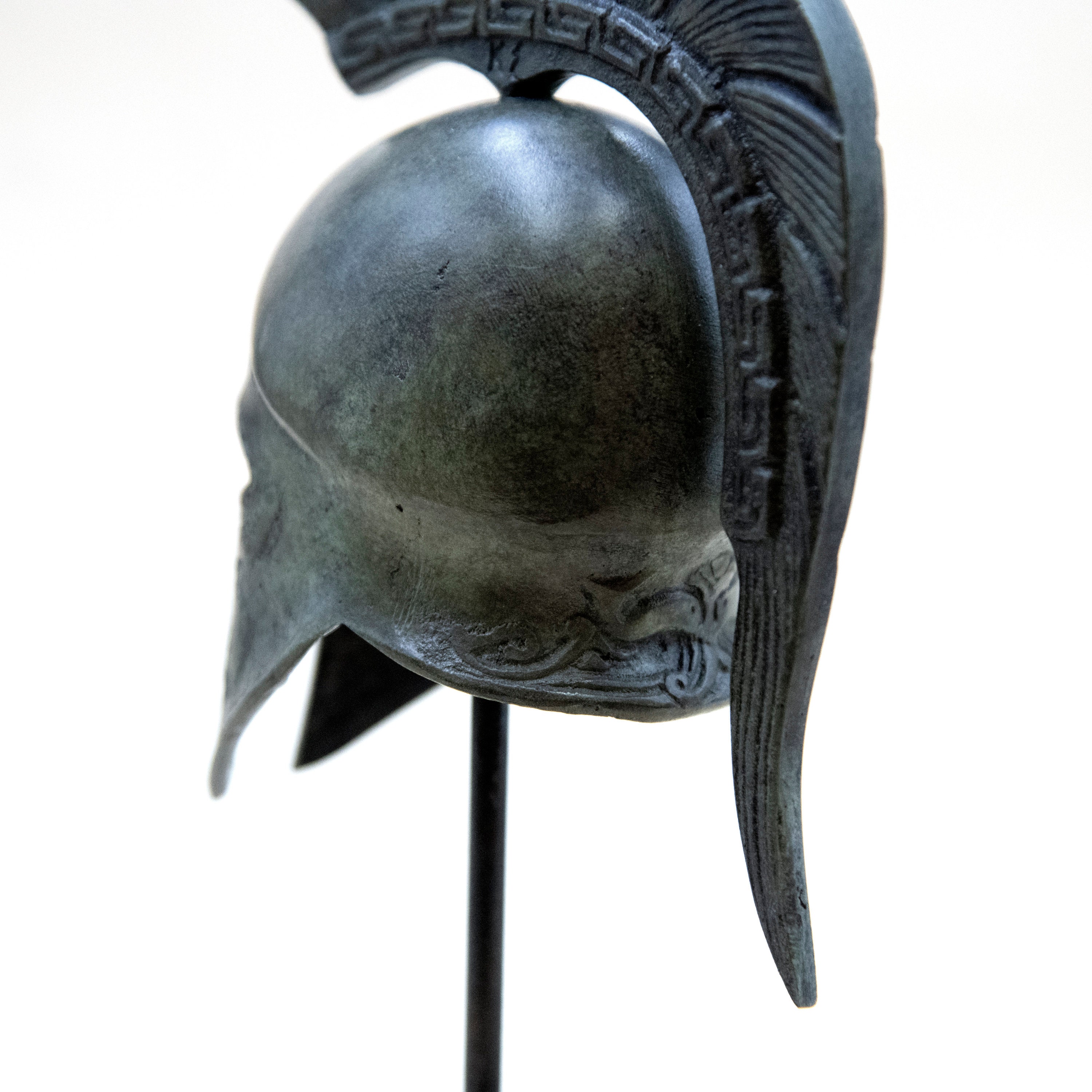 Ancient Greek Bronze Helmet, Greek Key Crest Helmet, Corinthian War ...