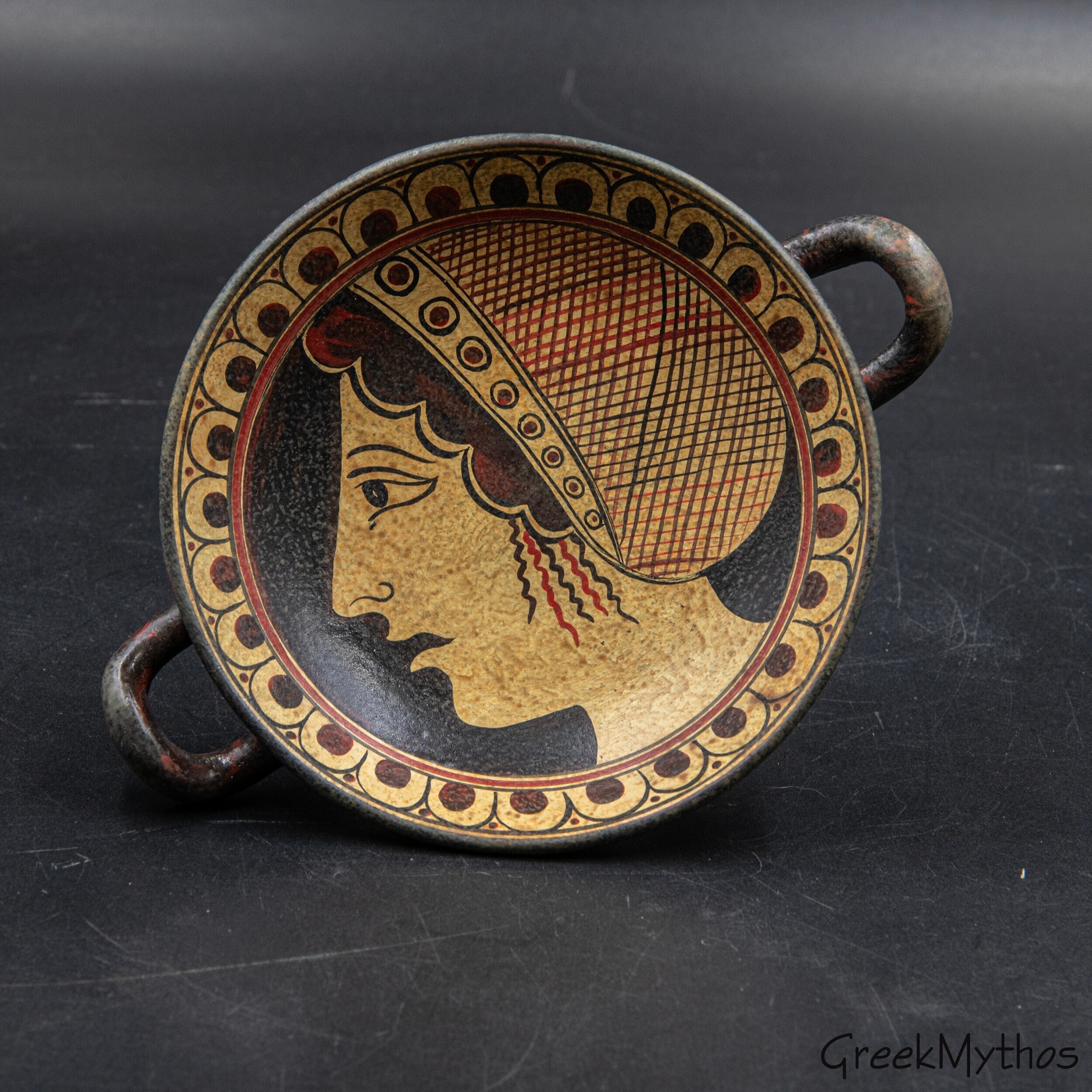 Greek Handmade Terracotta Vessel Kylix, Ancient Drinking Vessel Museum ...