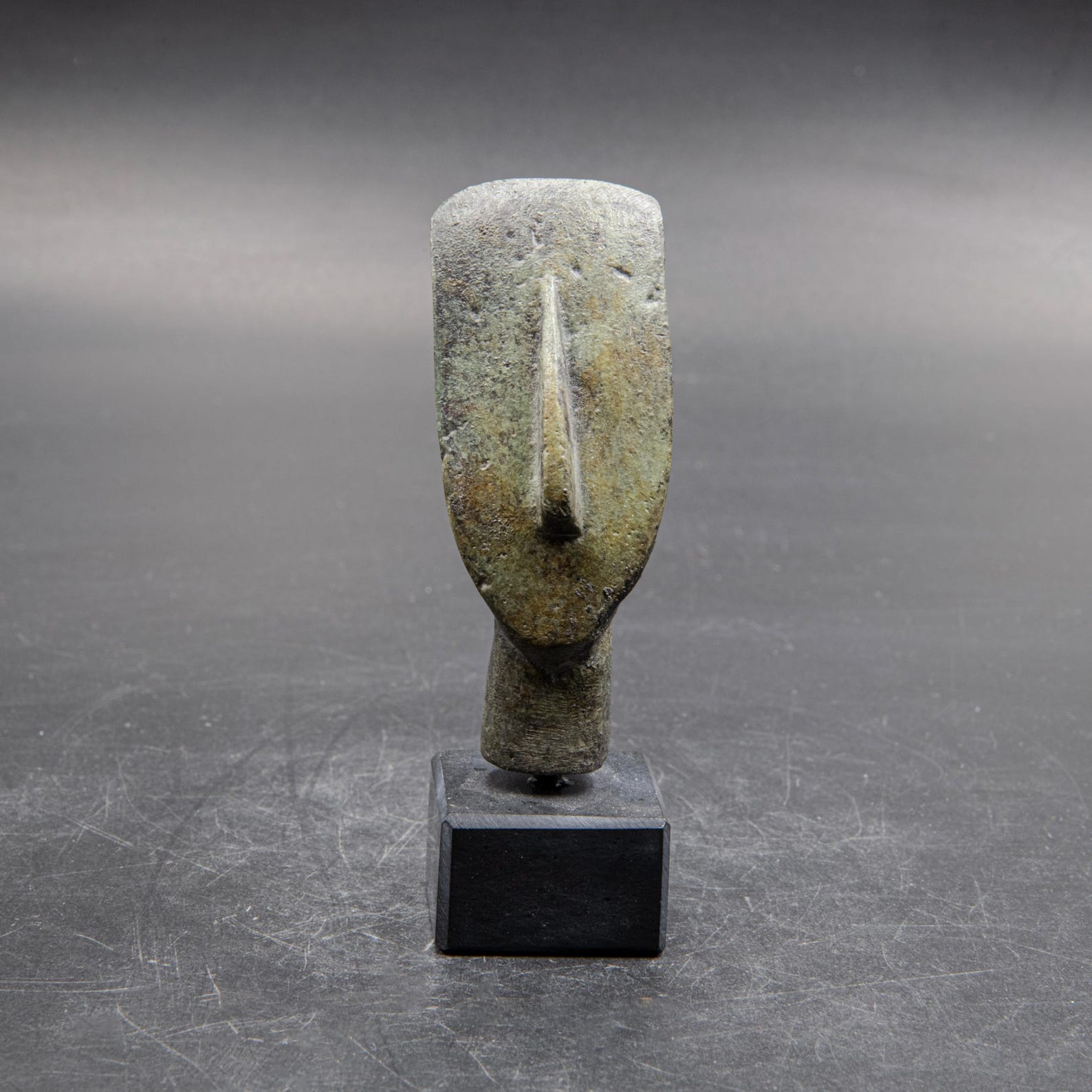 Cycladic Figurine Head Small Bronze Statue, Greek Minimalist Abstract ...