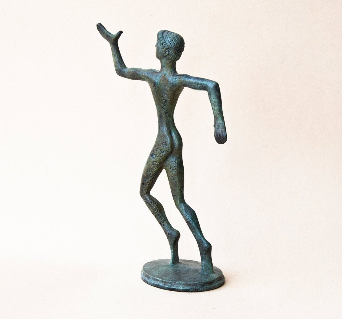 Ancient Greek Runner Athlete Bronze Statue, Metal Art Sculpture ...