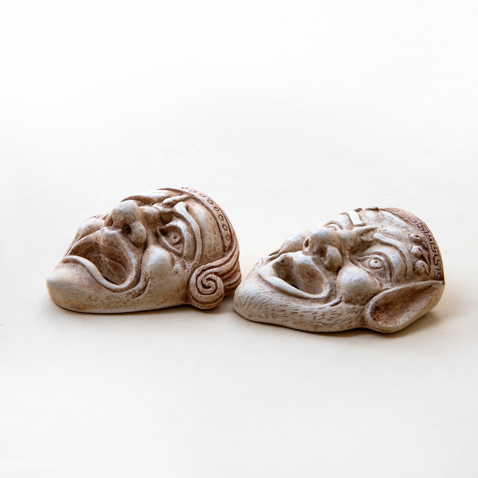 Ancient Greek Drama Theater Masks, Set of 2 Comedy/tragedy Actors Masks ...