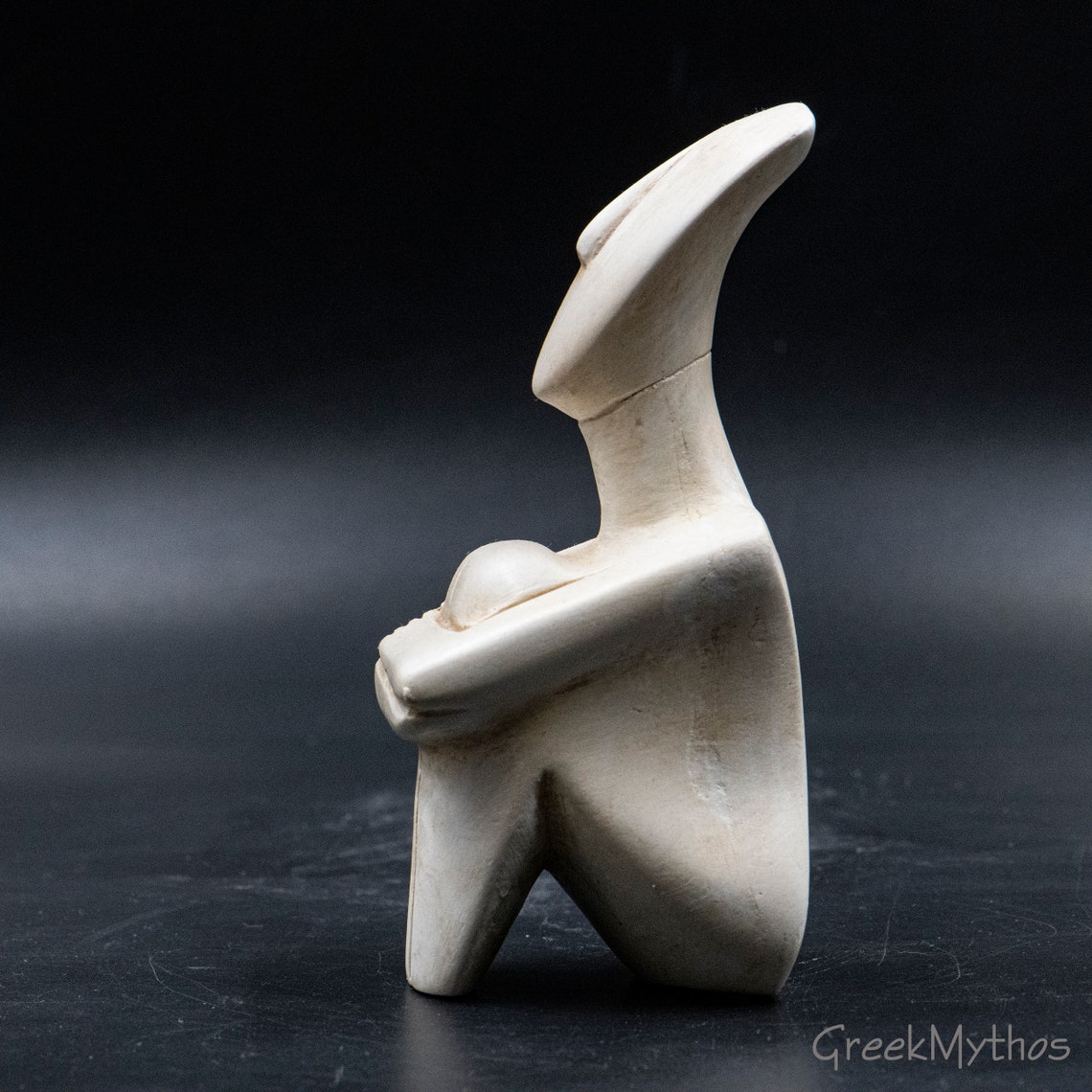 Greek Cycladic Sitting Figurine Minimalist Statue Abstract | Etsy